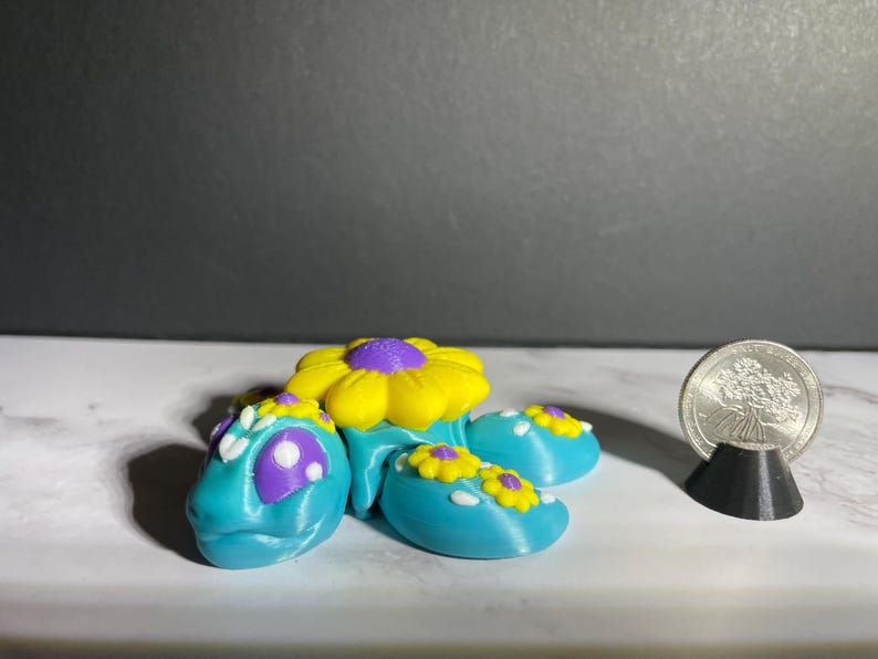 3D Printed Articulated Sunflower Sea Turtle - Etsy