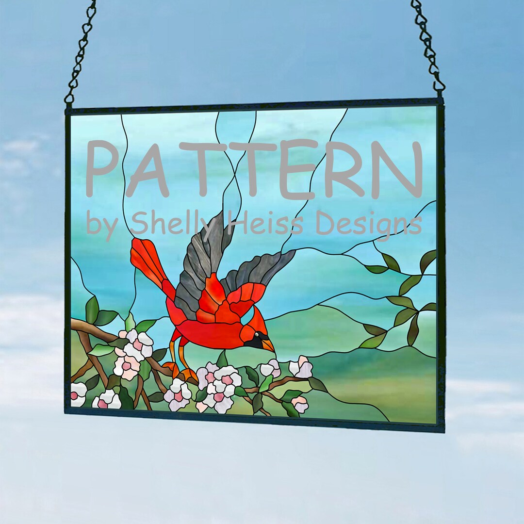 Stained Glass Cardinal Pattern for Stained Glass or Mosaics - Etsy