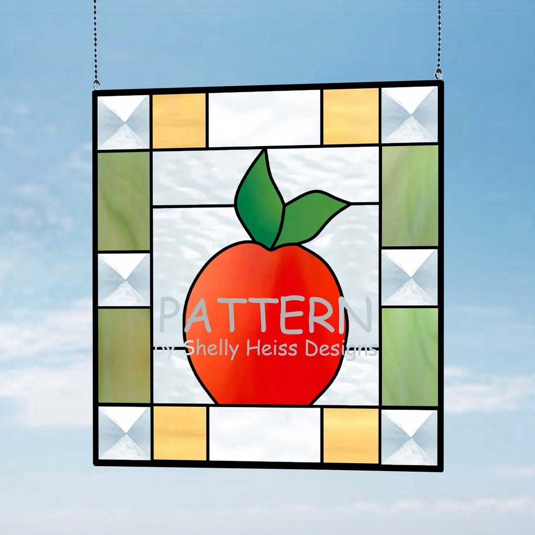 Apple PATTERN for Stained Glass Sun Catcher or Mosaic - Etsy