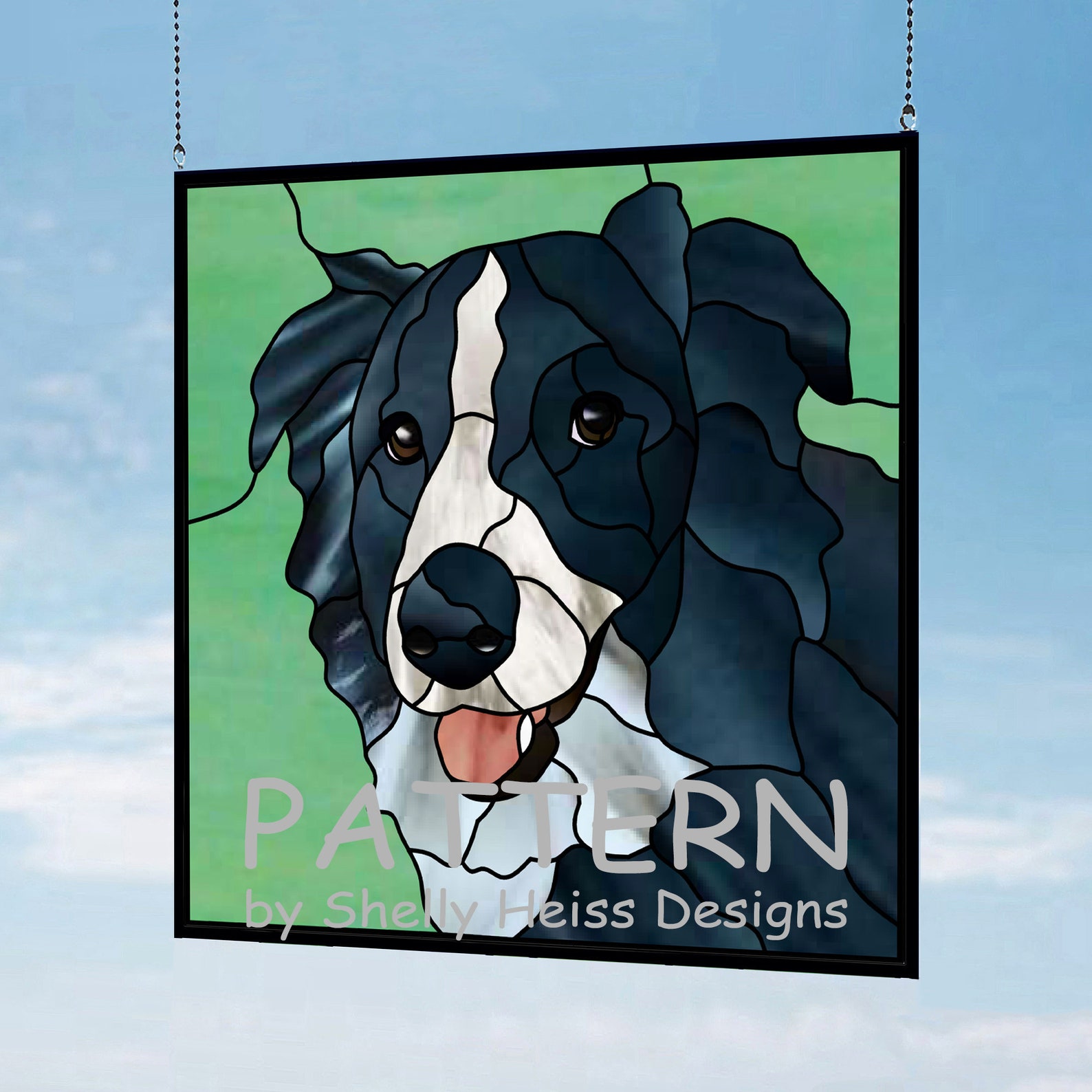 Border Collie Dog PATTERN for Stained Glass or Mosaic - Etsy