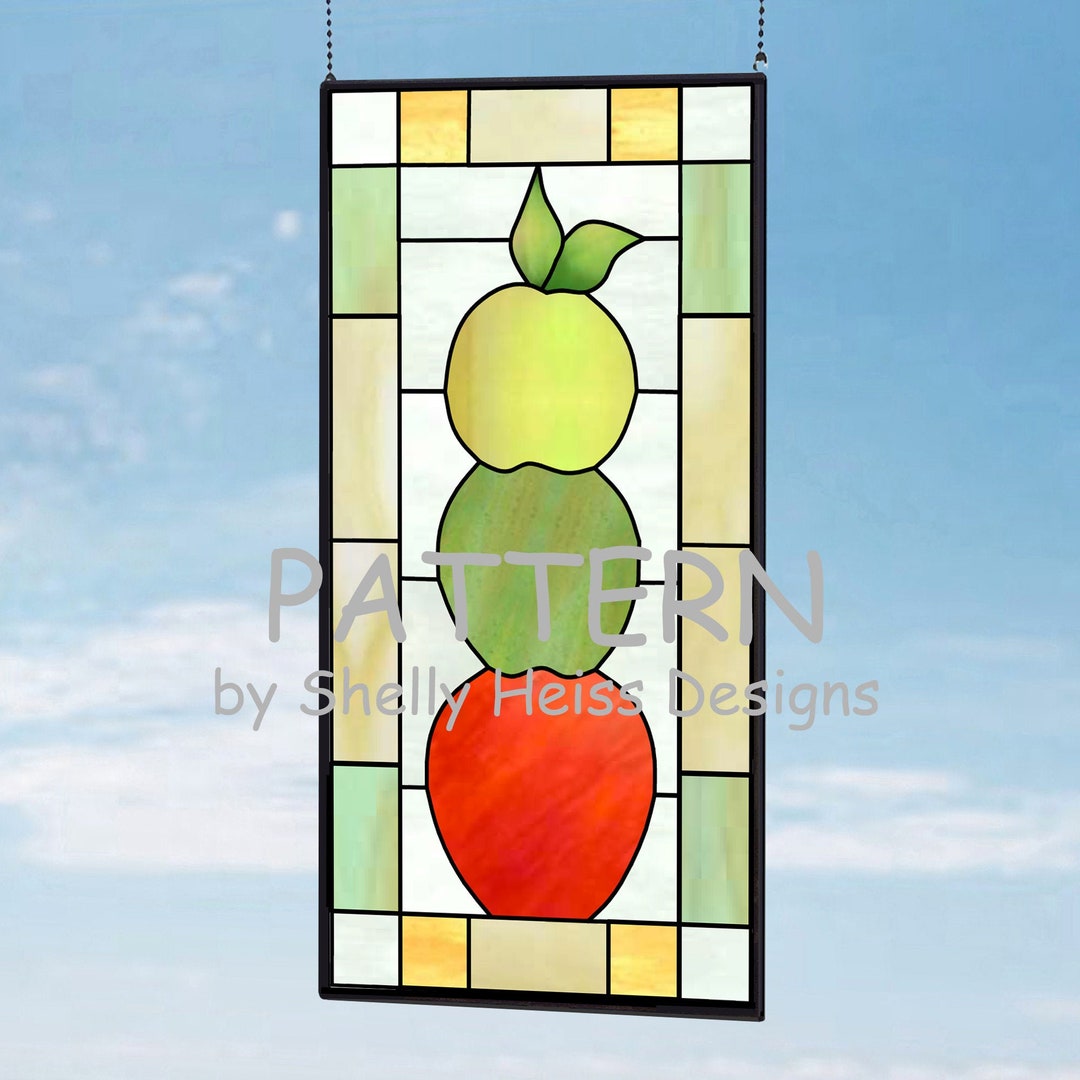 3 Apples PATTERN for Stained Glass or Mosaic - Etsy