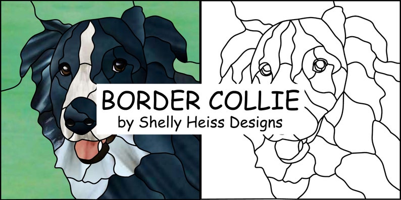 Border Collie Dog PATTERN for Stained Glass or Mosaic - Etsy