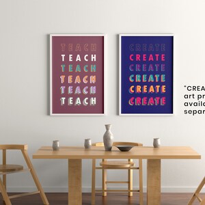 TEACH Digital Art Print Classroom Decor Teacher Geometric - Etsy