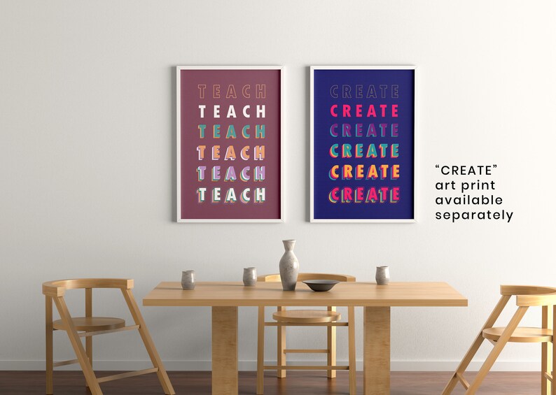 TEACH Digital Art Print Classroom Decor Teacher Geometric - Etsy