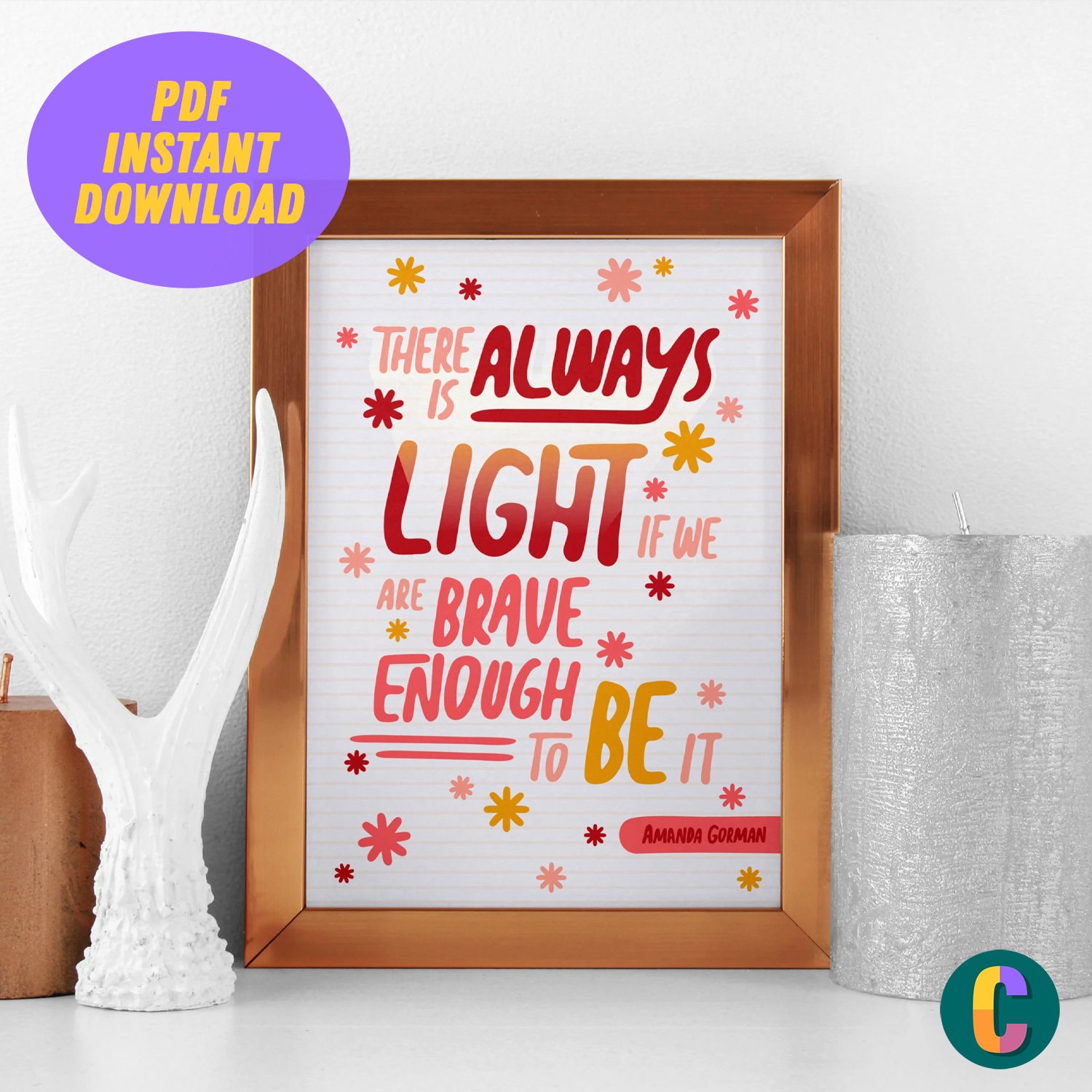 Amanda Gorman Digital Art Print Inauguration Poem Quote Inspirational ...