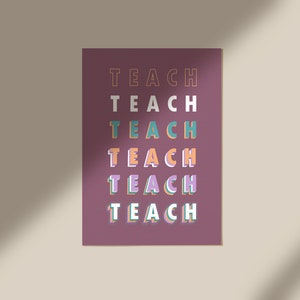 TEACH Digital Art Print Classroom Decor Teacher Geometric - Etsy