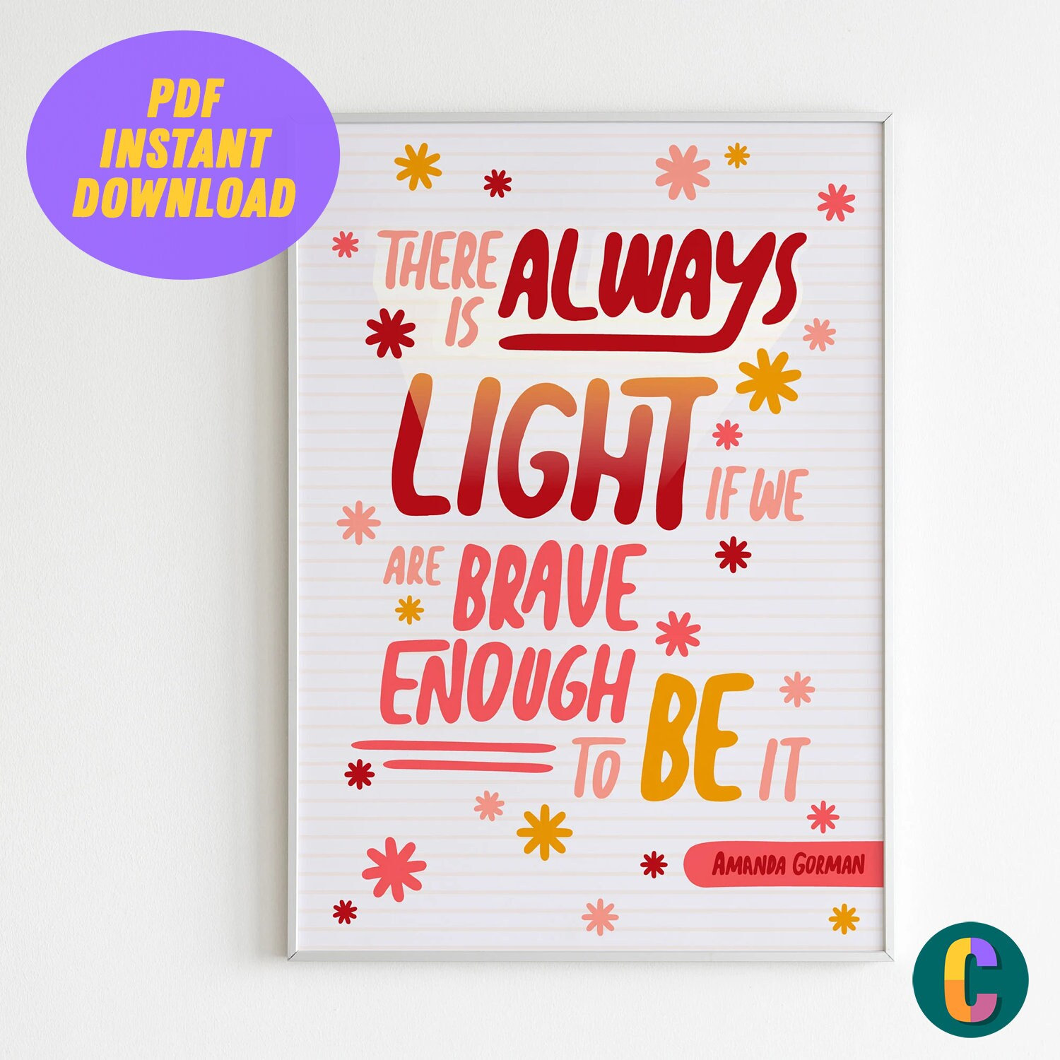 Amanda Gorman Digital Art Print Inauguration Poem Quote Inspirational ...