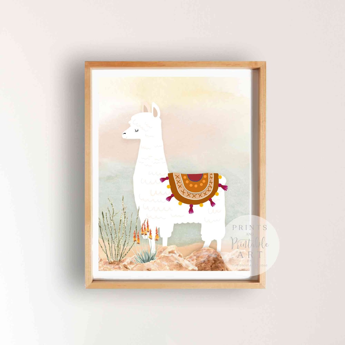 Llama and Cactus Nursery Art Prints Boy Nursery Decor Desert - Etsy