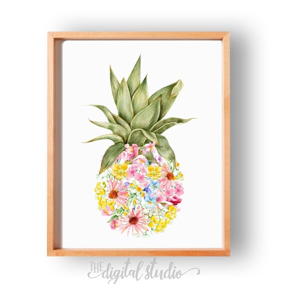 Tropical Nursery Decor Pineapple Wall Art Decor Printable | Etsy