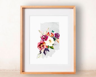 Indiana State Gold Foil Printable Art Indiana Print Indiana - Etsy