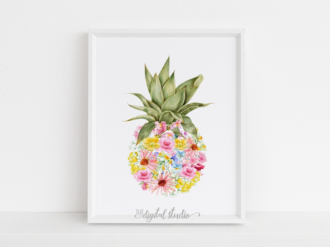 Tropical Nursery Decor, Pineapple Wall Art Decor, Printable Pinapple ...