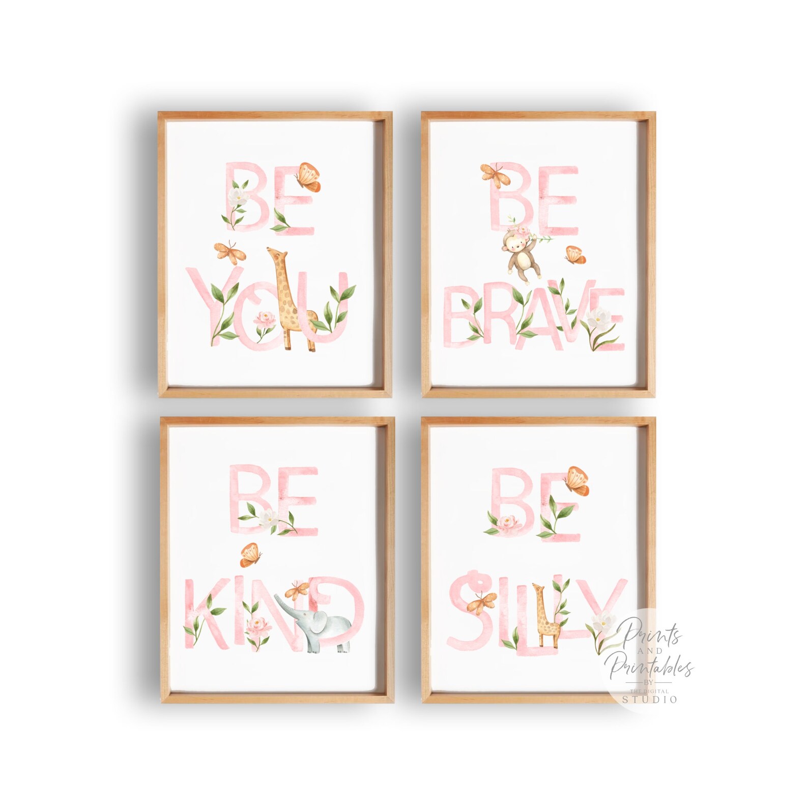 Baby Girl Safari Nursery Decor Be Brave Be Kind Silly | Etsy