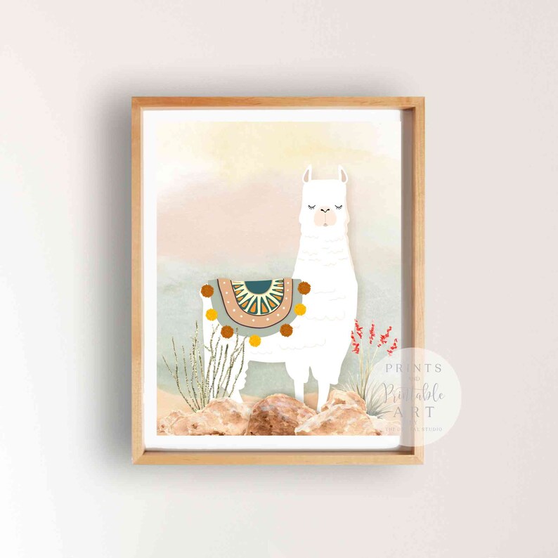 Llama and Cactus Nursery Instant Download Boy Nursery Decor - Etsy
