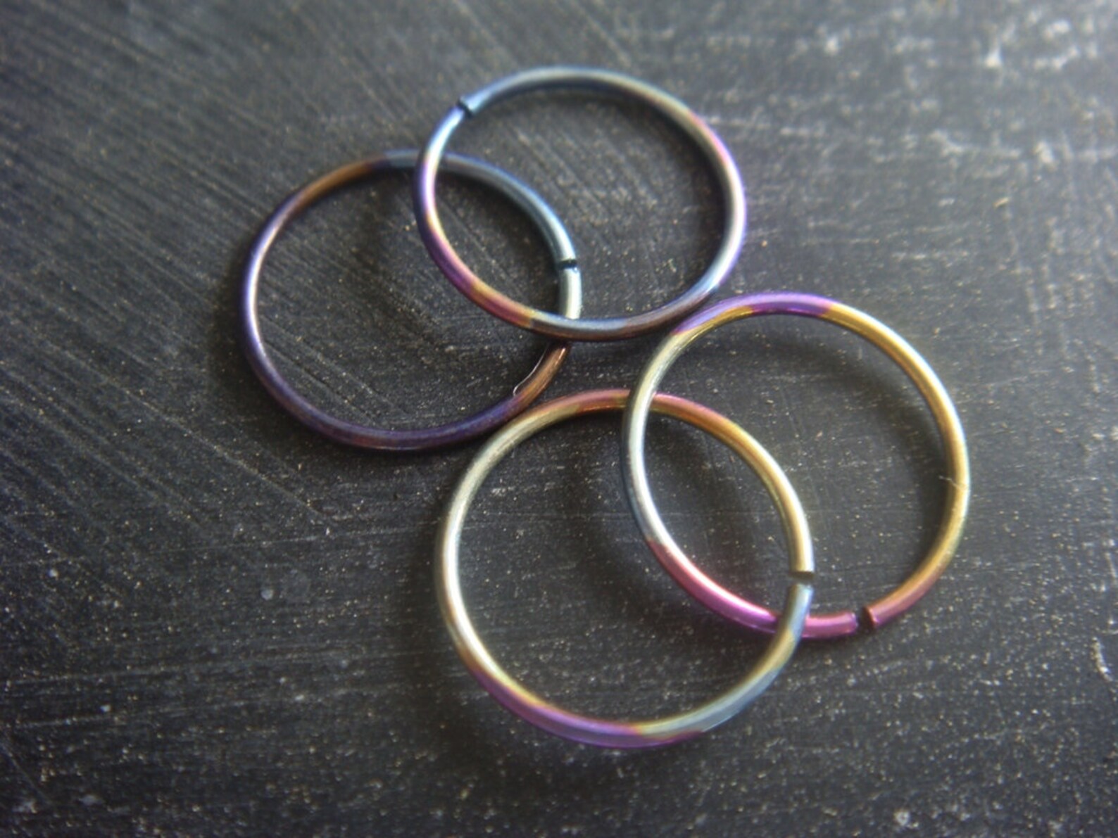 Rainbow Niobium Hoop Earrings 20g Cartilage Tragus Helix - Etsy Canada