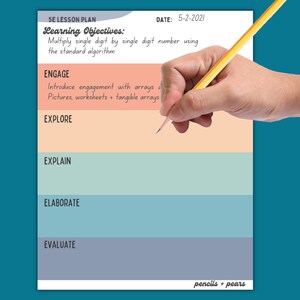 5e Lesson Plan Blank Template for Teachers; Modern and Chic Teaching ...