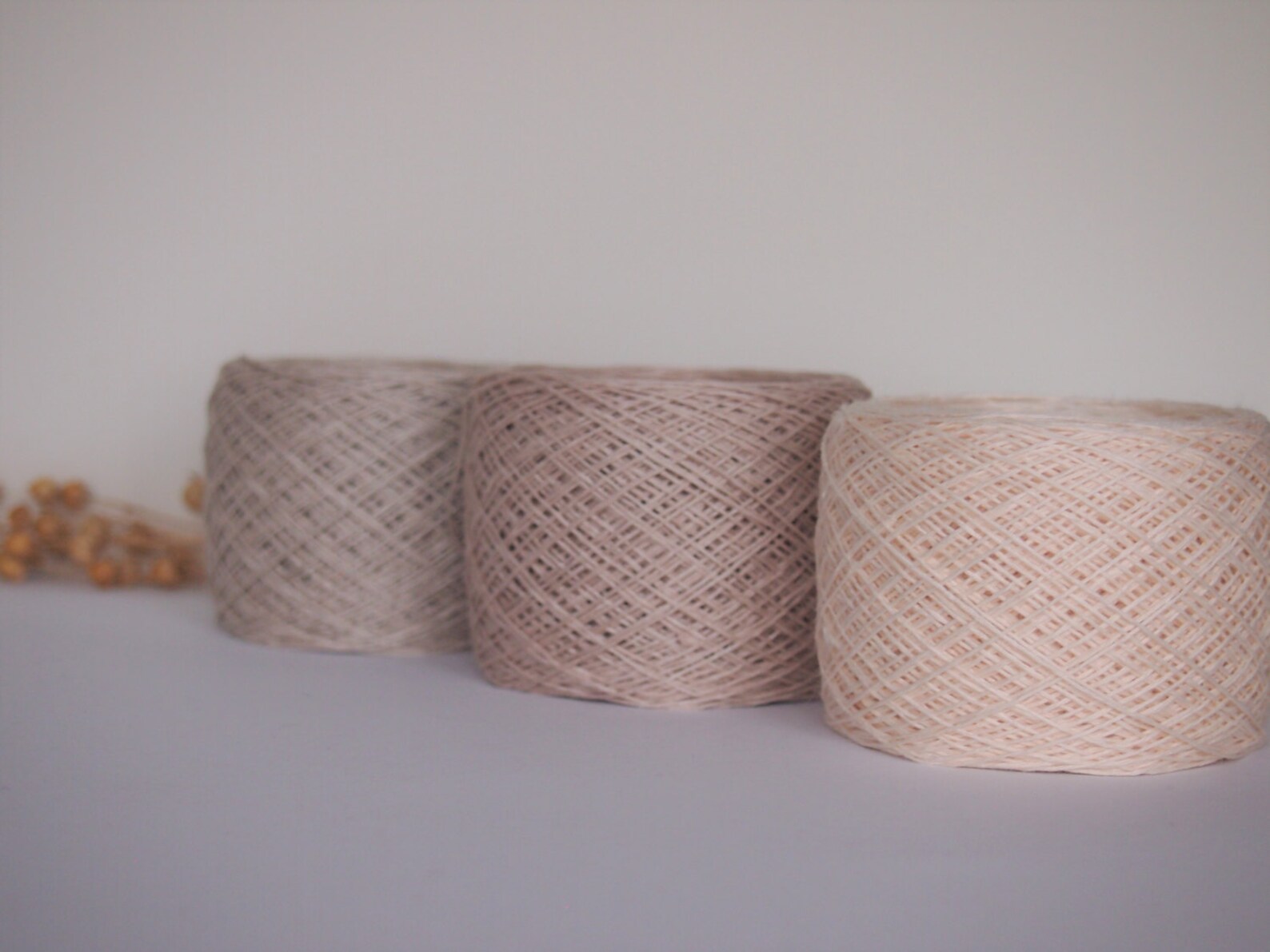 3 Balls, Natural Linen Yarn, High Quality, Linen Yarn for Crochet ...