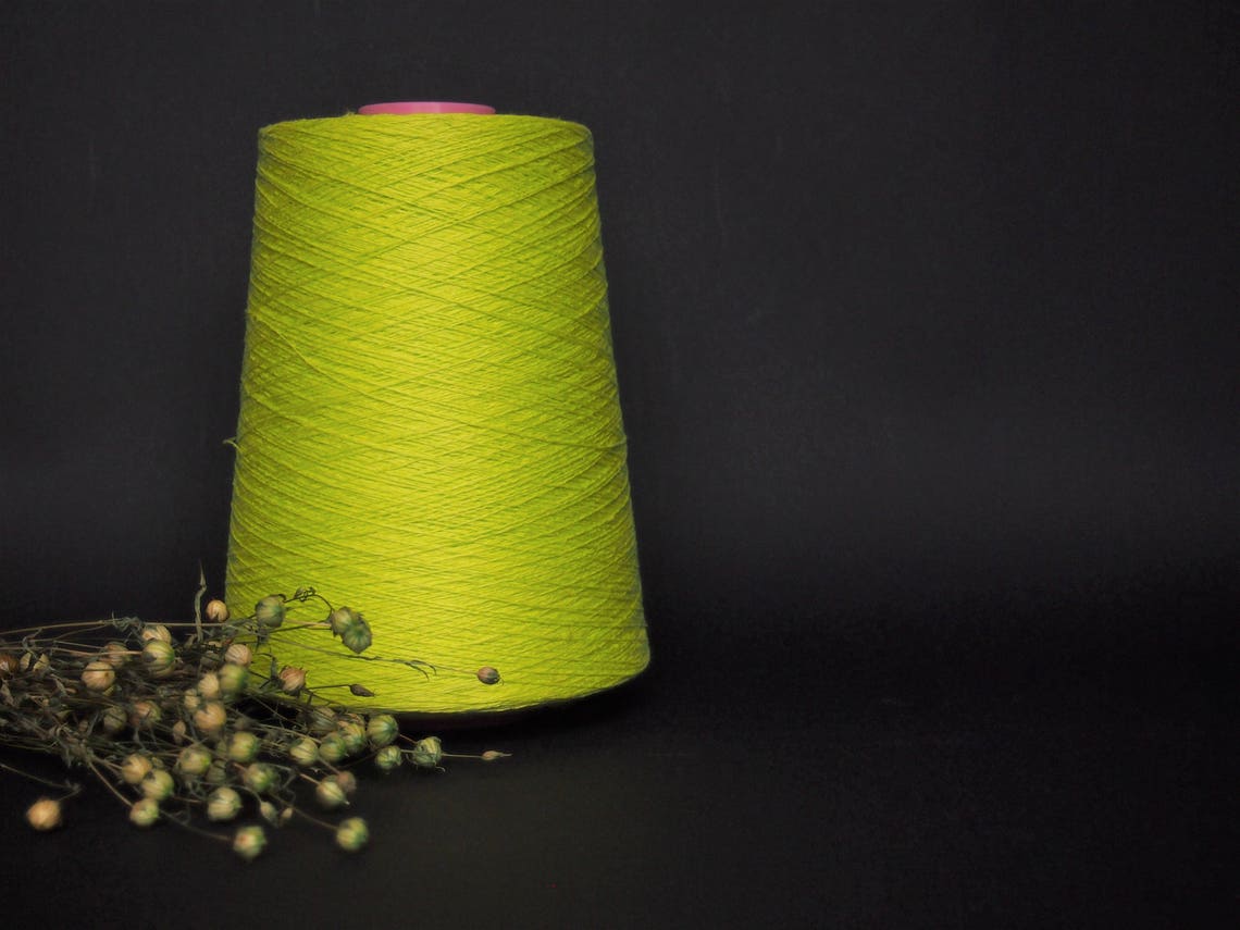 500 G/ 175 Oz Linen Yarn 009 Neon Yellow Green High - Etsy