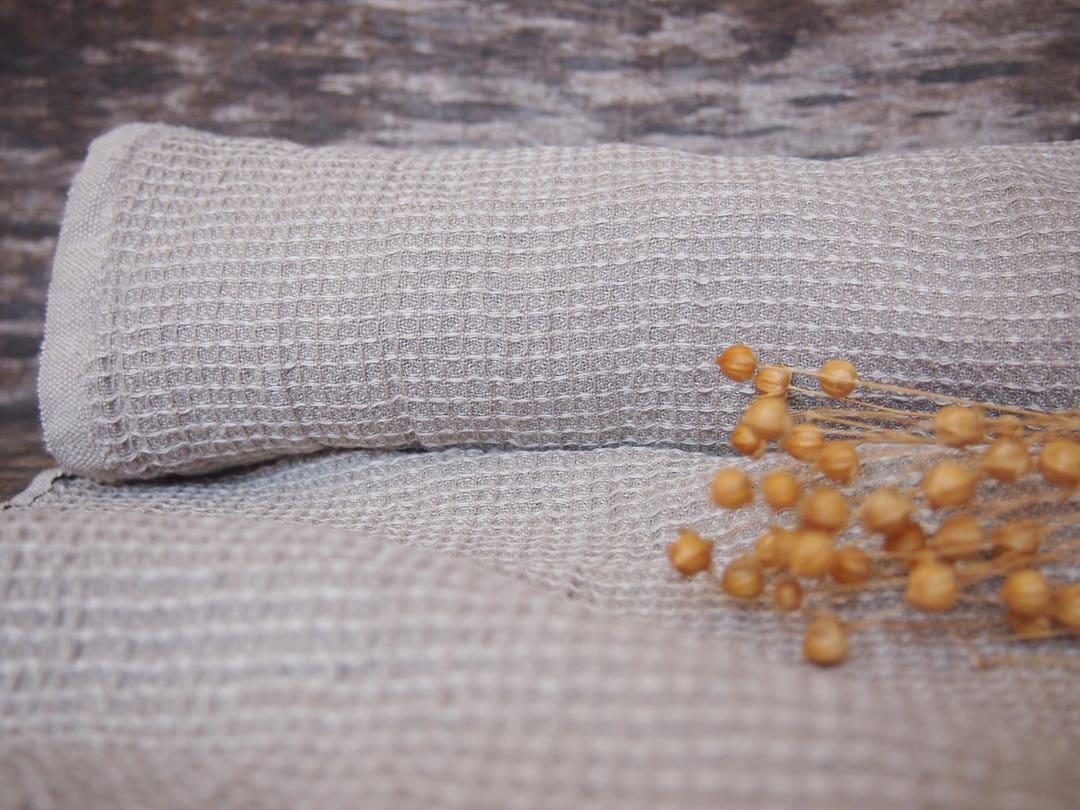 2.2 Yards/2 M Natural Waffle Washed Linen Fabric - Eco Fabric, Linen ...