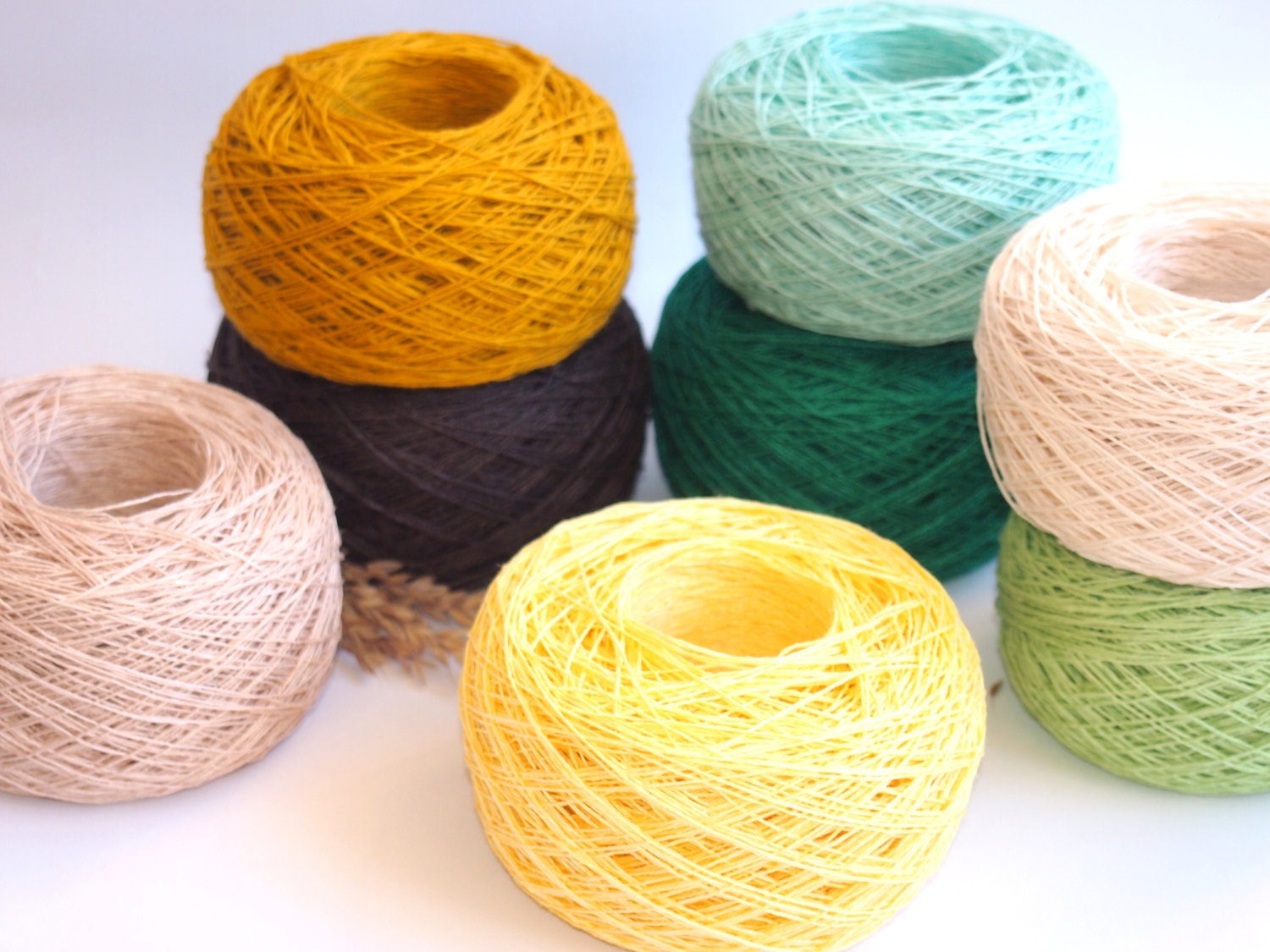 8 Balls Natural Linen Yarn, High Quality, Linen Yarn for Crochet ...