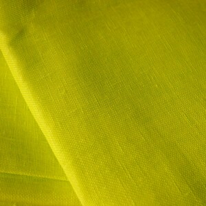 2,2 Yards, 100% Natural Neon Yellow Linen Fabric, Linen Fabric for Any ...
