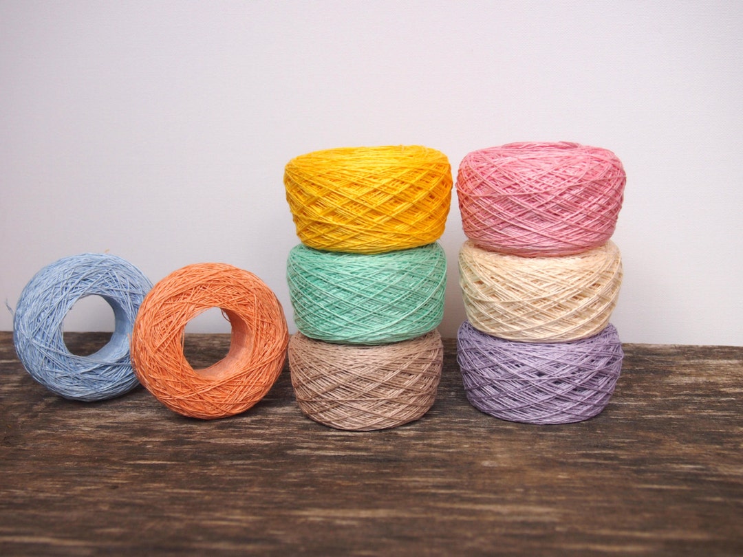 8 Balls Natural Pastel Linen Yarn Colors, High Quality, Linen Yarn for ...