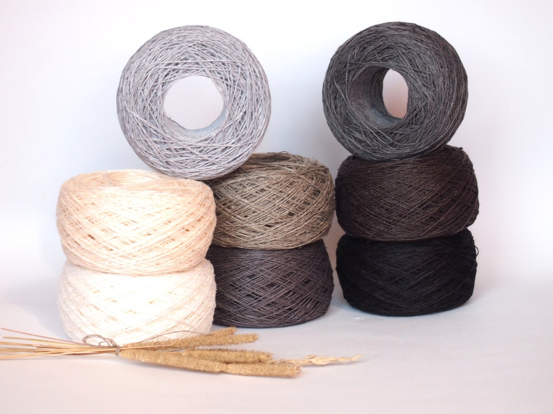 8 Balls Natural Linen Yarn, High Quality, Linen Yarn for Crochet ...