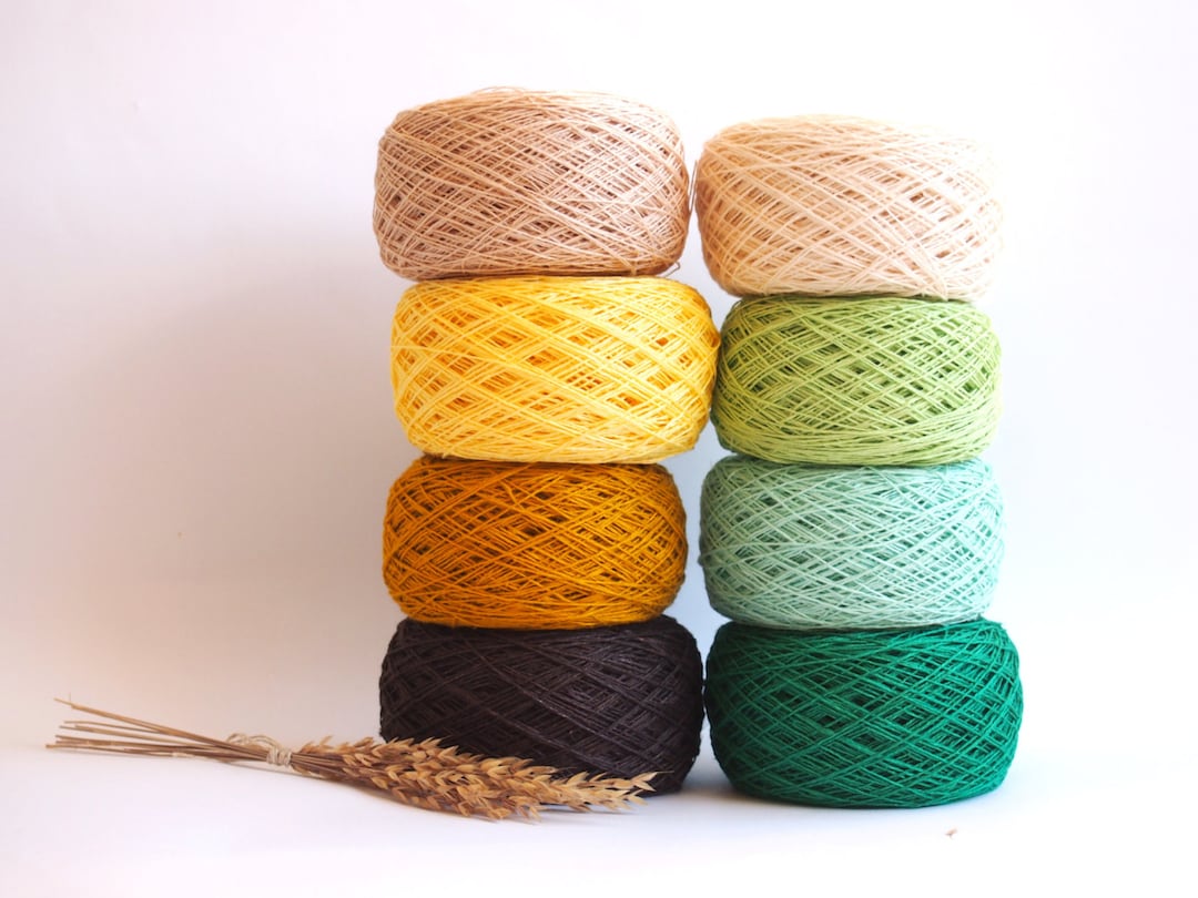 8 Balls Natural Linen Yarn, High Quality, Linen Yarn for Crochet ...