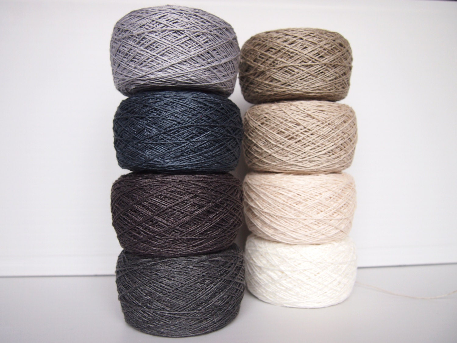 8 Balls Natural Linen Yarn, High Quality, Linen Yarn for Crochet ...