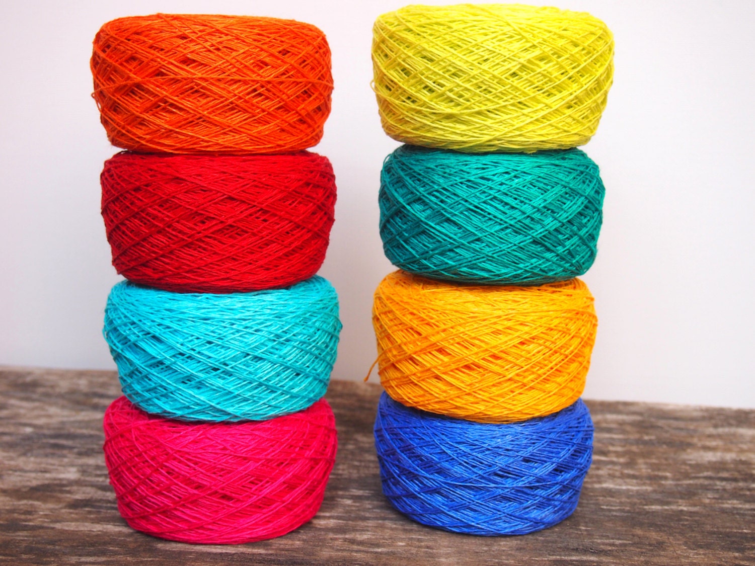 Bright Linen Yarn Colors 8 Balls Natural Linen Yarn High | Etsy