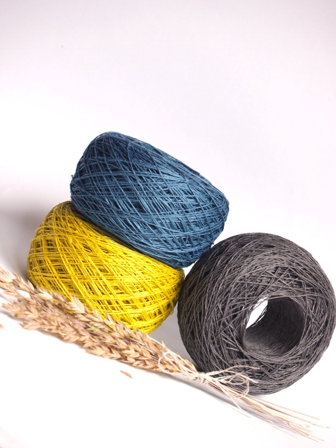 3 Balls, Natural Linen Yarn, High Quality, Linen Yarn for Crochet ...