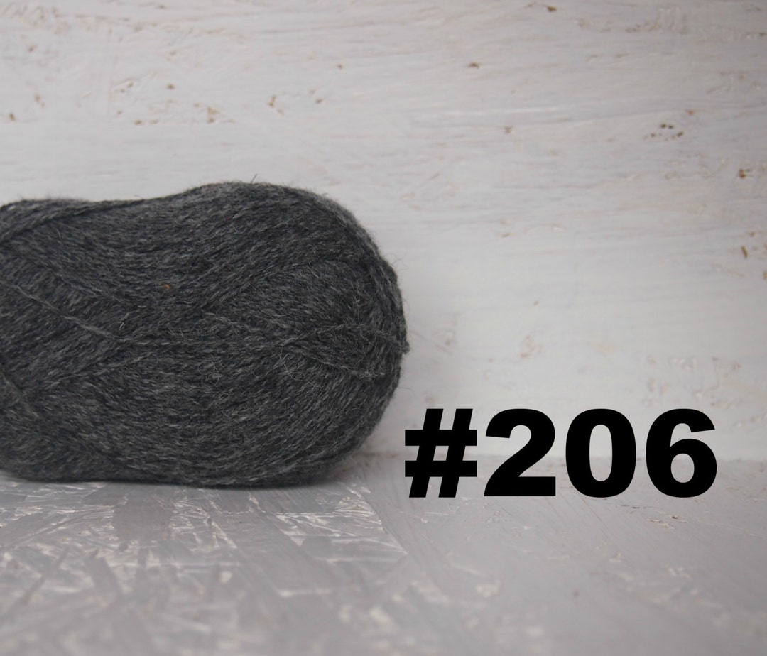 WOOL YARN, Natural Dark Grey for Knitting, Crochet, Lithuanian Wool ...