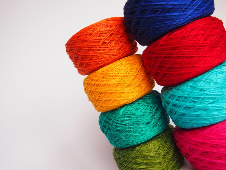Bright Linen Yarn Colors 8 Balls Natural Linen Yarn High - Etsy