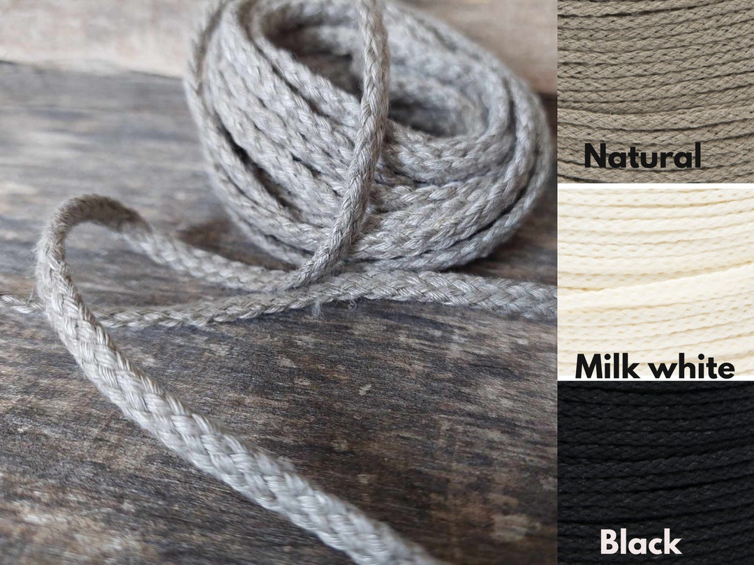 3 Mm Linen Braided Rope, Trim, 100% Linen 3 Different Colors, Linen ...