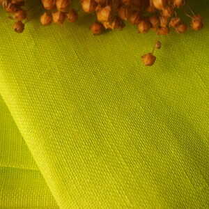 2,2 Yards, 100% Natural Neon Yellow Linen Fabric, Linen Fabric for Any ...