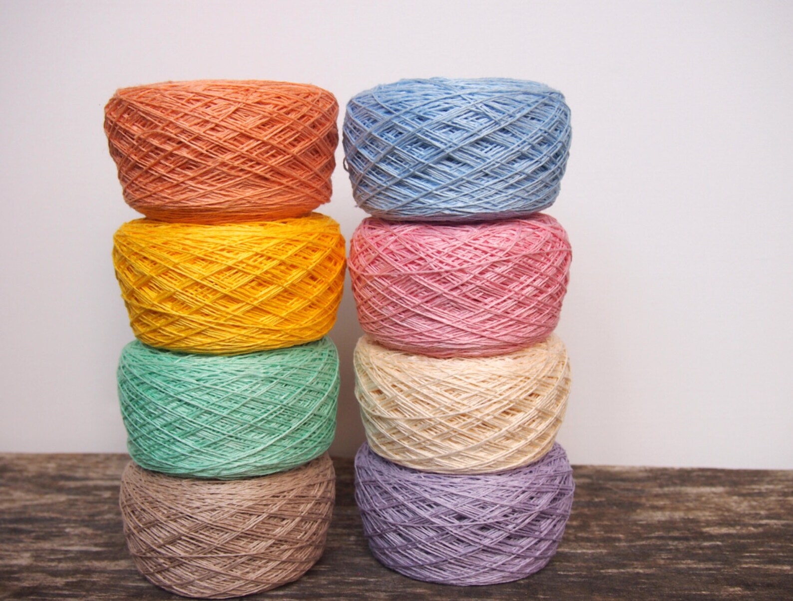 8 Balls Natural Pastel Linen Yarn Colors High Quality Linen | Etsy