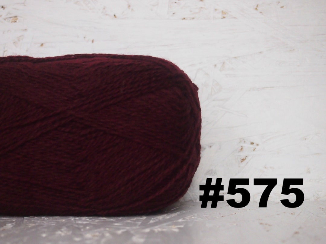 WOOL YARN, Wool Burgundy for Knitting, Crochet, Lithuanian Wool Yarn ...