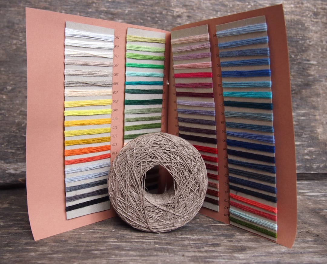 Linen Yarn Color Card 100 Colors and Any Linen Yarn Ball - Etsy