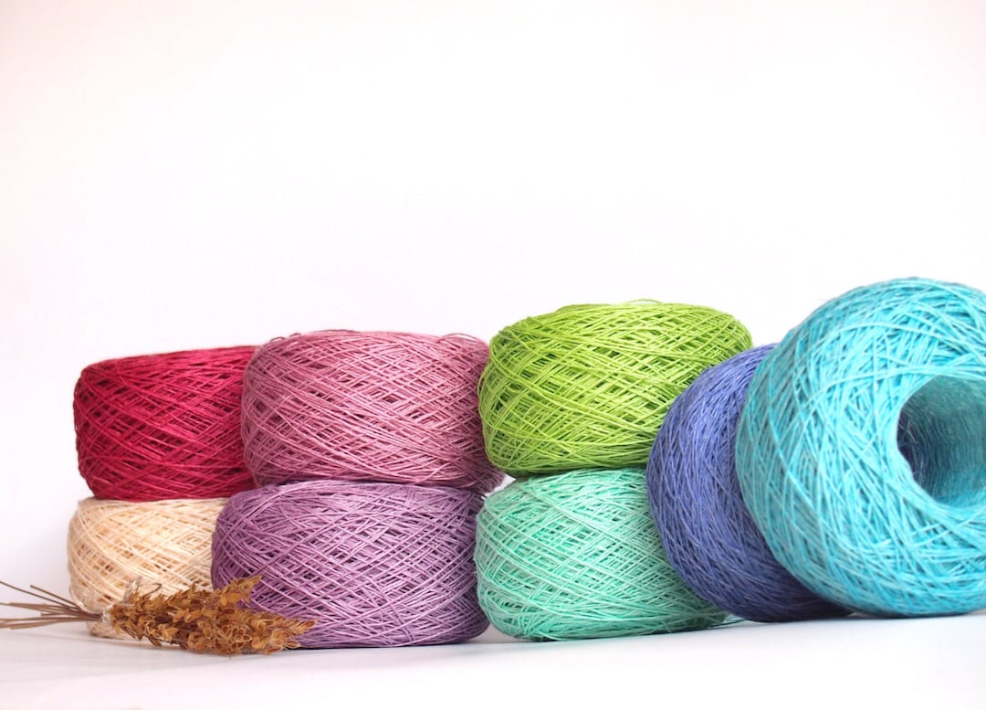 8 Balls Natural Linen Yarn, High Quality, Linen Yarn for Crochet ...