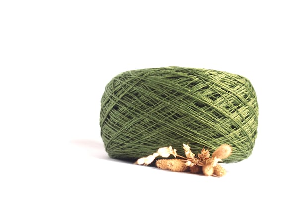 Linen Yarn High Quality Dark Moss Green 031 Linen Yarn | Etsy