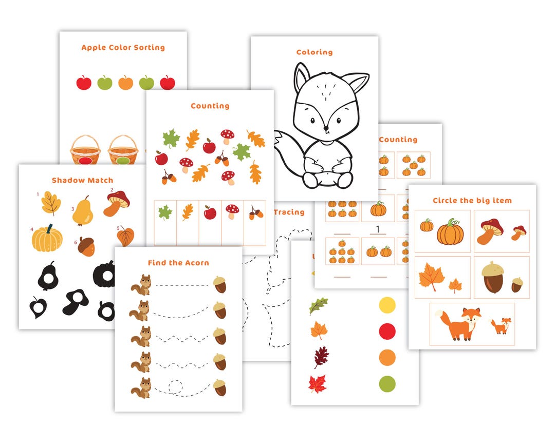 Autumn Learning Fun Pack | Fall Worksheets for Kids 2-5 | Coloring ...