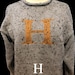 Adult and Child Monogram Sweater, Hand Knitted Tweed Letter Sweater ...