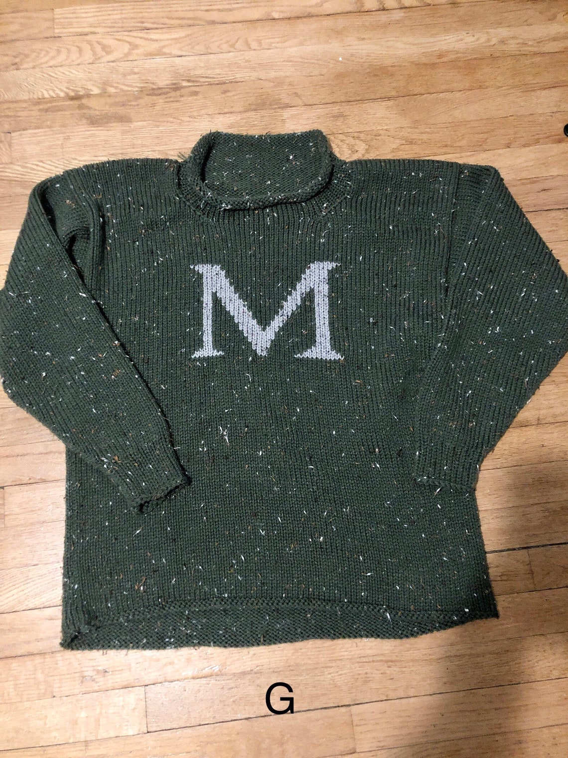 Adult and Child Monogram Sweater Hand Knitted Tweed Letter - Etsy