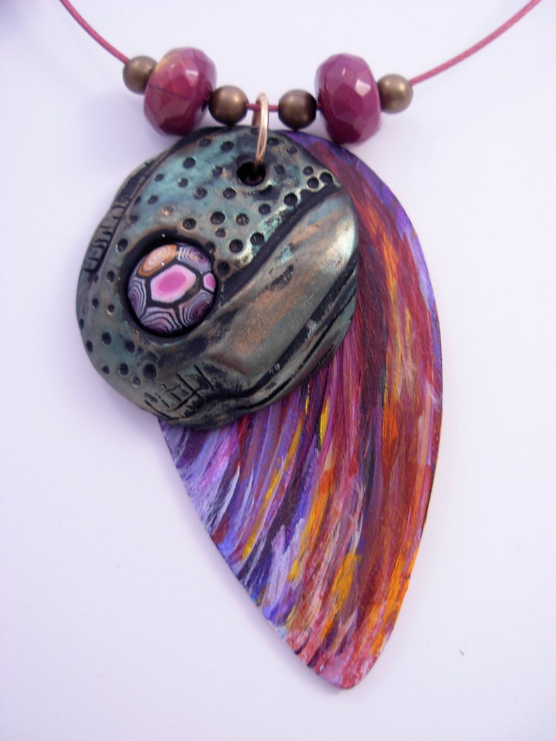 Unique Hand-painted and Sculpted Pendant - Etsy