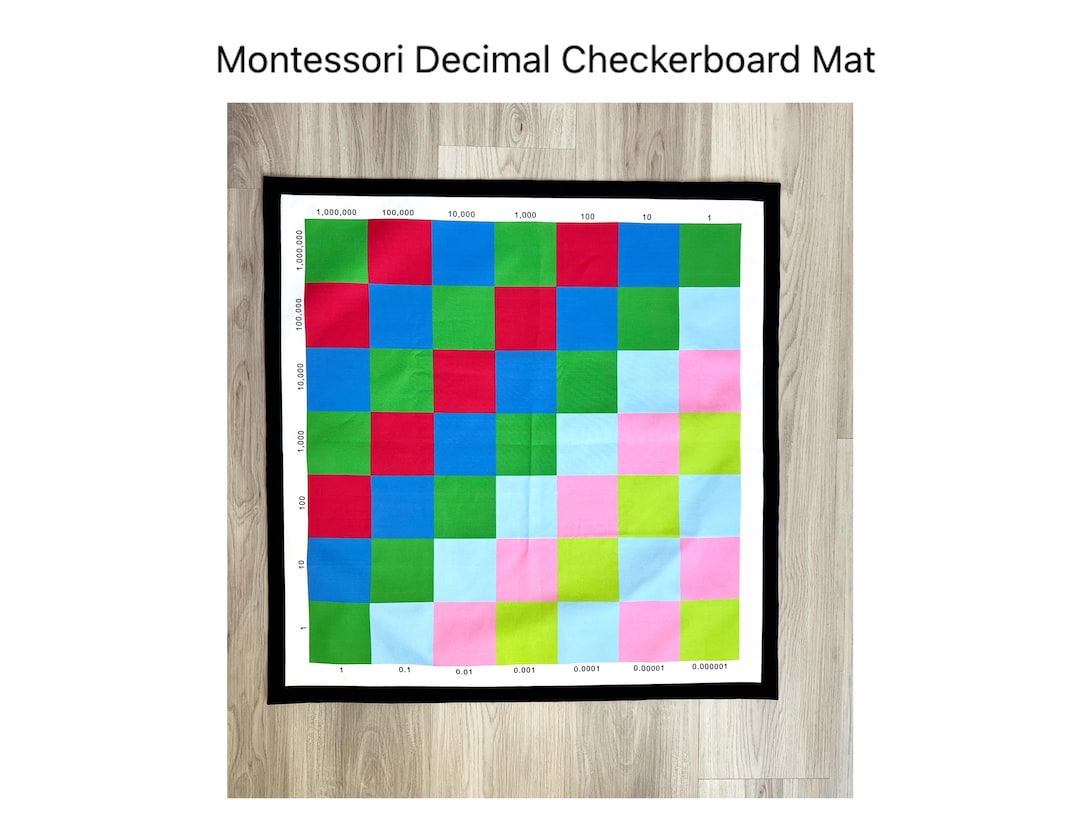 Montessori Decimal Checkerboard Mat: Multiplication Learning, Printed ...