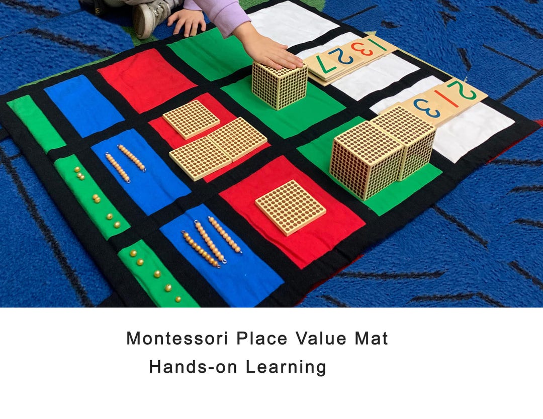 Montessori Place Value Mat: Golden Bead Math, Quilted Cotton or Flannel ...