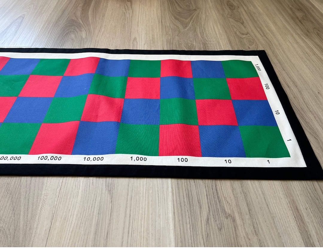 Montessori Multiplication Checkerboard Mat: Printed Cotton Fabric ...