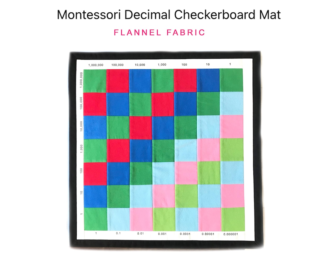 Montessori Decimal Checkerboard Mat(flannel Fabric): Multiplication ...