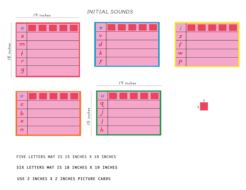 Montessori Initial Sound Matching Mats, Preschool Language Learning ...