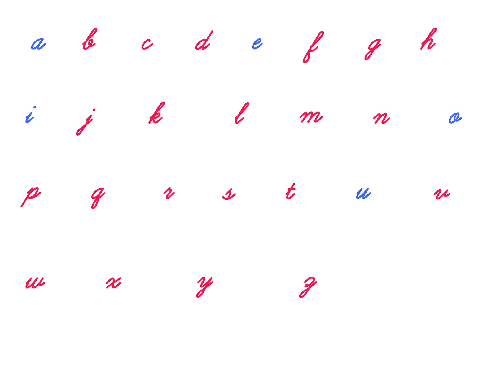 Cursive Alphabet Roll Lower-case Cursive Alphabet Roll - Etsy