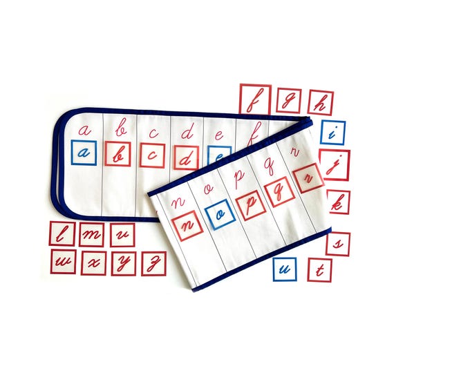 Cursive Alphabet Roll, Lower-case Cursive Alphabet, Montessori Lower ...